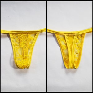 Yellow Lingerie Set, Micro Panties Thongs, Sexy Gifts for Girlfriend ...