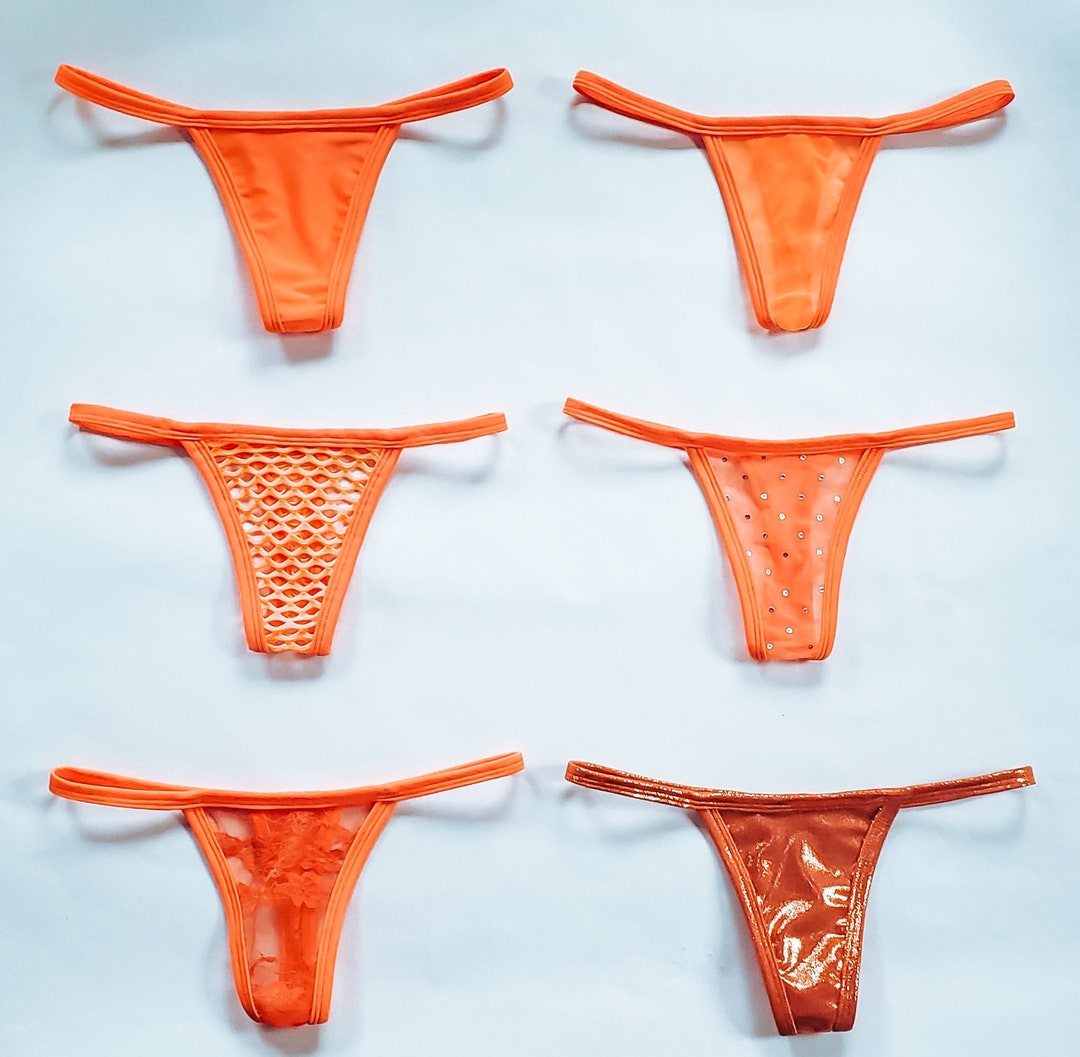 Vibrant Orange G-string Lingerie Set for Women Sexy Thong and Panties Bundle - Etsy