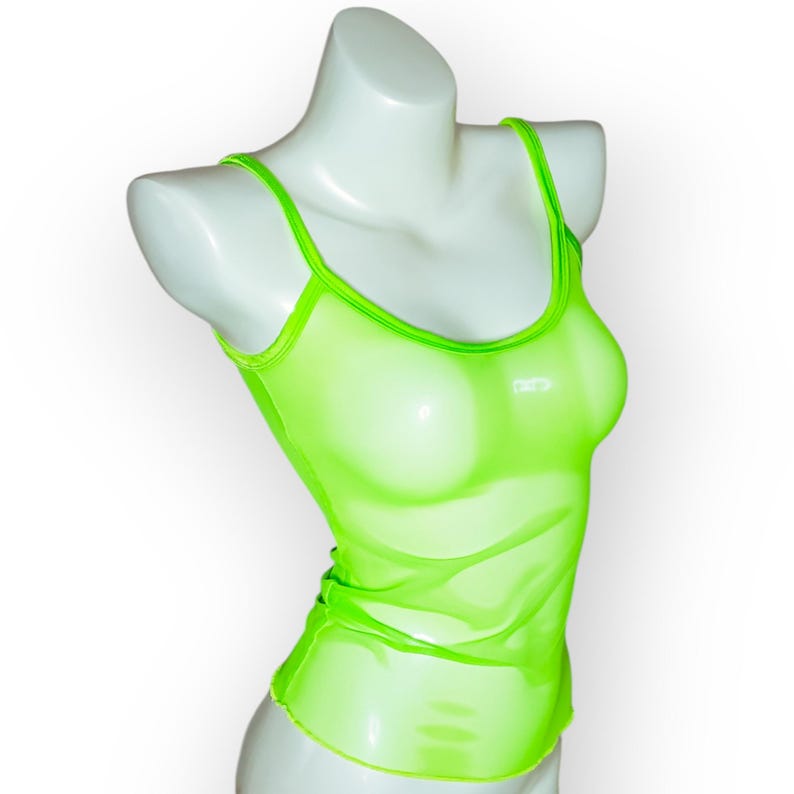 Fluorescent Top Neon Glow in UV Blacklight Reactive Sheer Tops Mesh ...