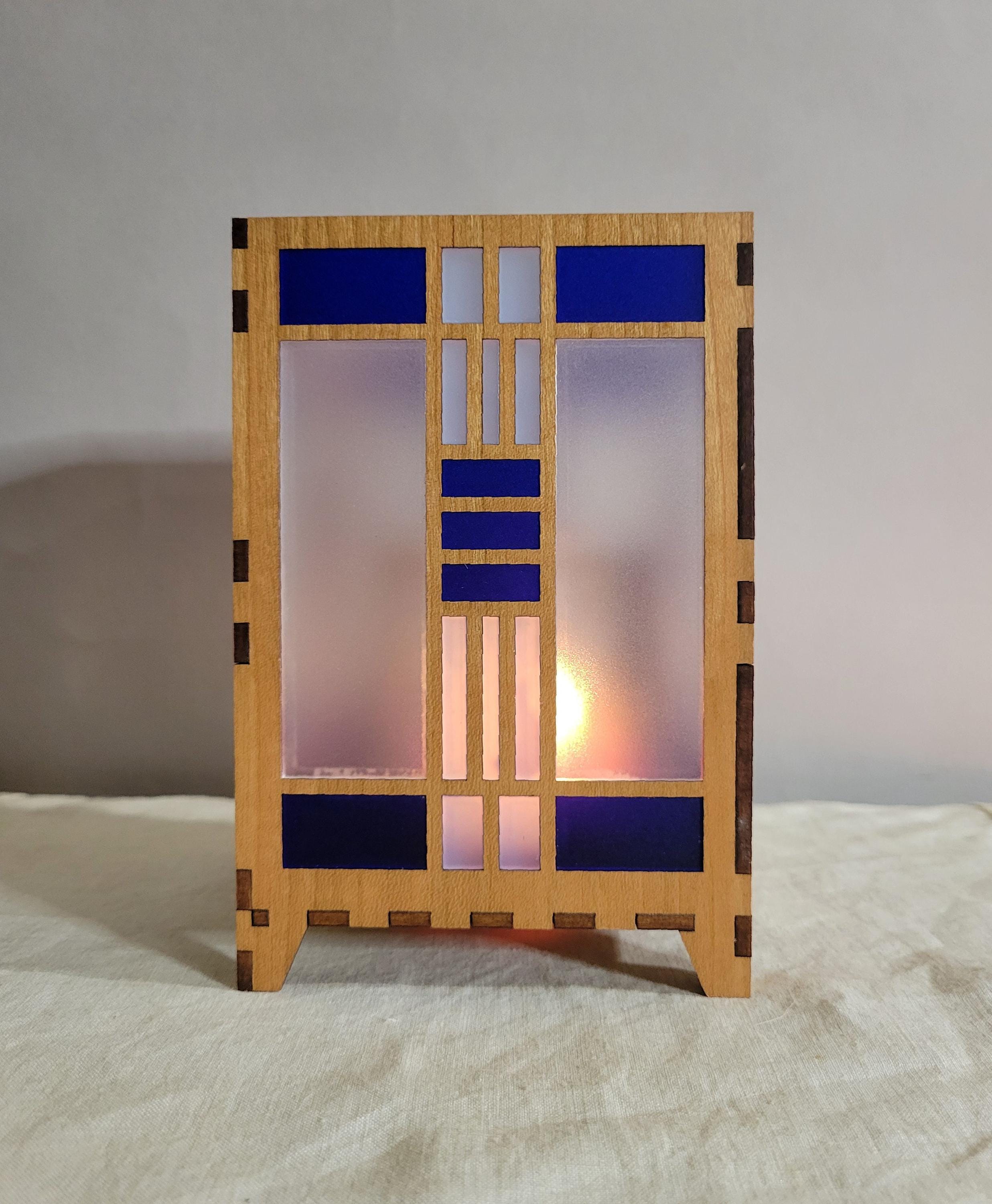 Prairie Style Lantern, Arts and Crafts Era Decor, Cobalt Wedgewood ...