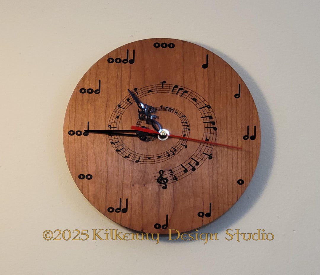Music Note Wall Clock, Battery Operated Clock, Music Teacher Gifts ...