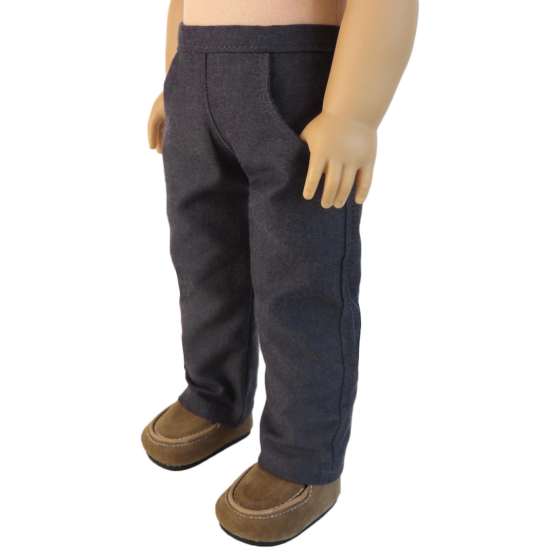 18 Doll Pants. Dark Gray. Two Front Pockets. American Made Girl and Boy ...