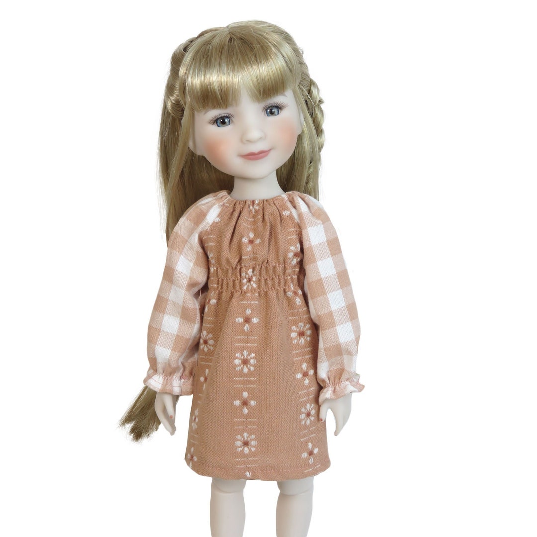 15" Doll Dress. Prairie Peach Mixed Print Dress. Fits RRFF. - Etsy