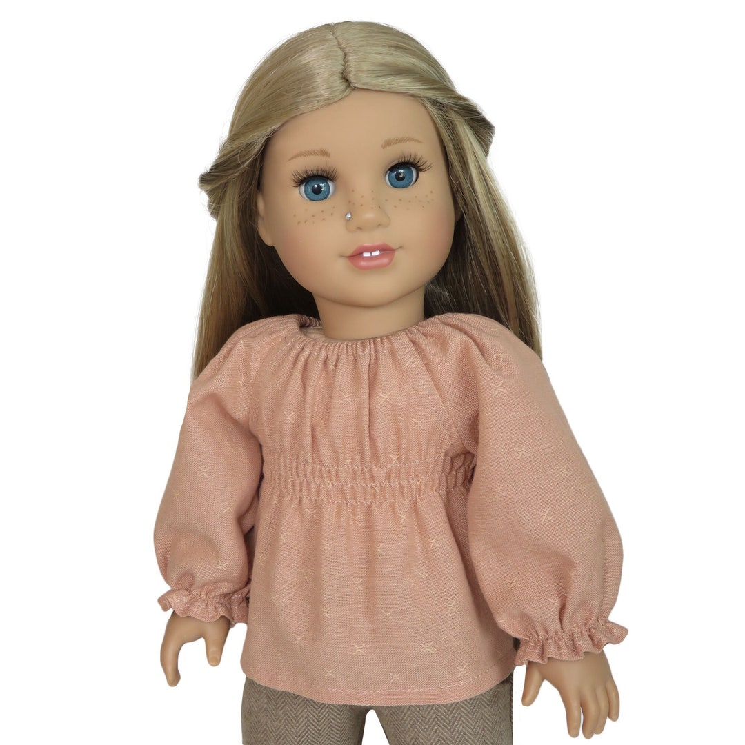 18 Inch Doll Top. Cottage Rose With Shirred Bodice. American Made Girl ...