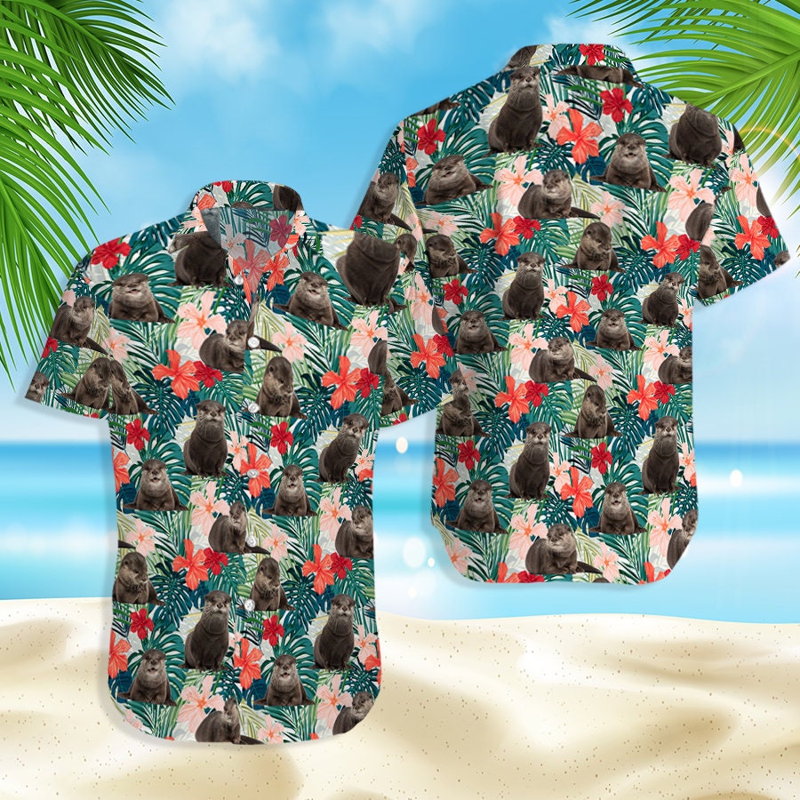 Love Otter Hawaiian Shirt, lovely Otter Beach Shirt, Funny Otter Summer ...