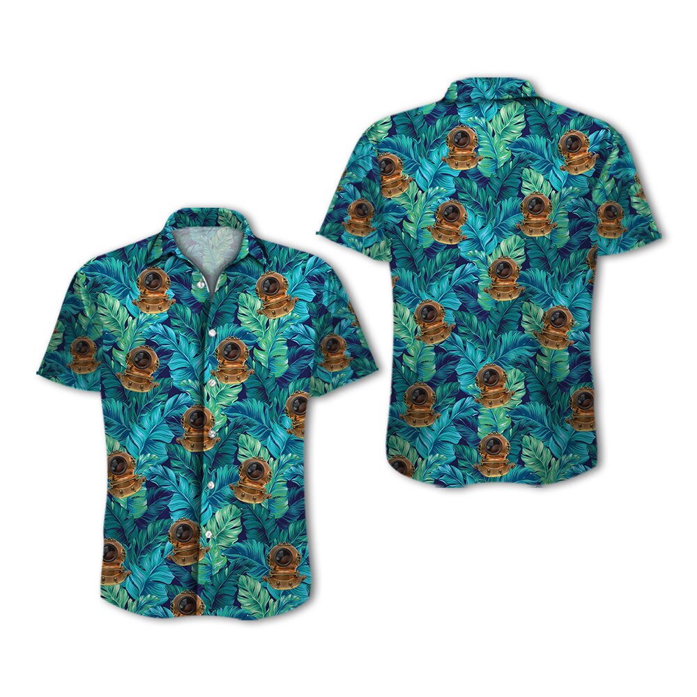 Scuba Diving Hawaiian Shirt, Scuba Diving Beach Shirt, Scuba Diving ...