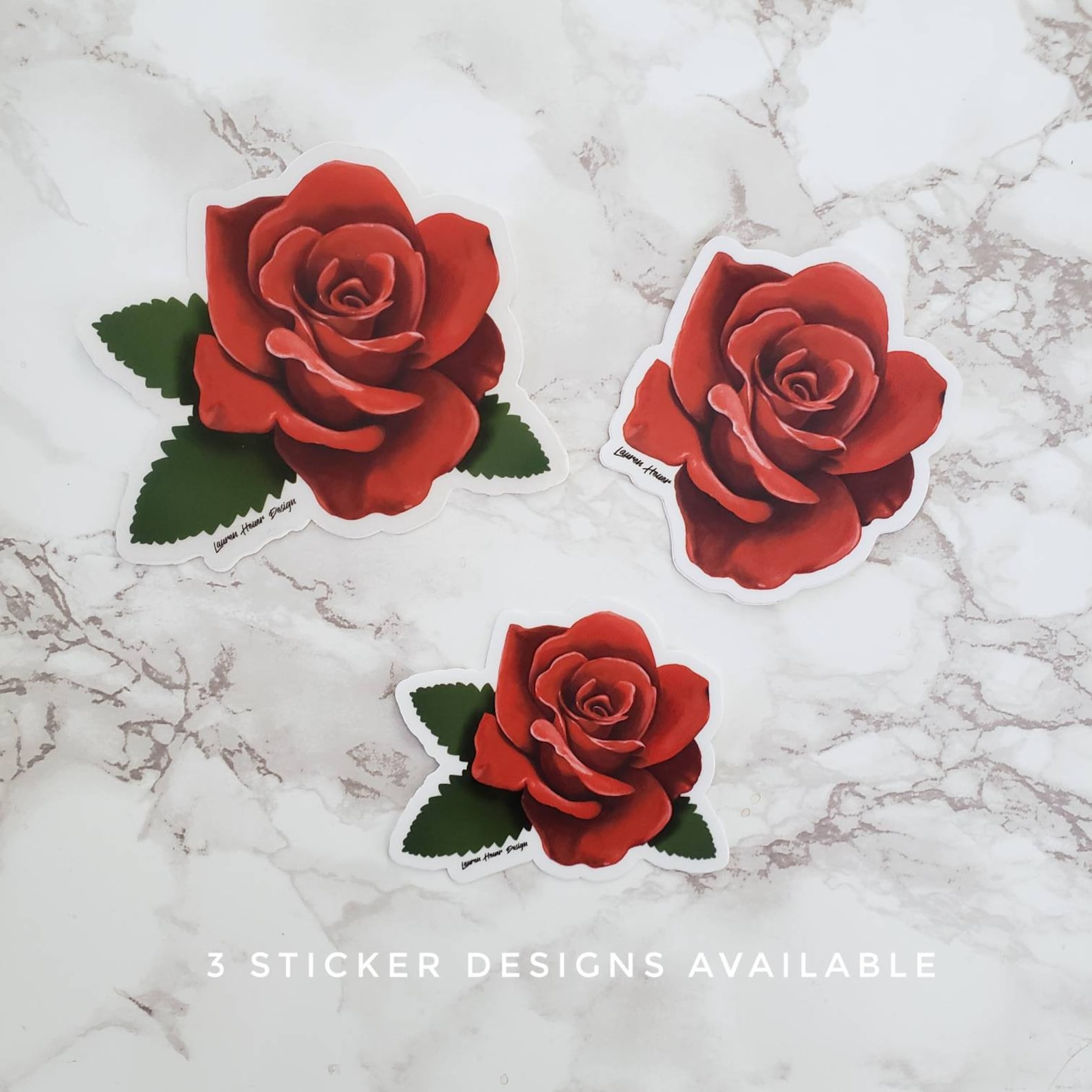 Red Rose Sticker Clear Vinyl VSCO Car Laptop MacBook Gift for Her ...