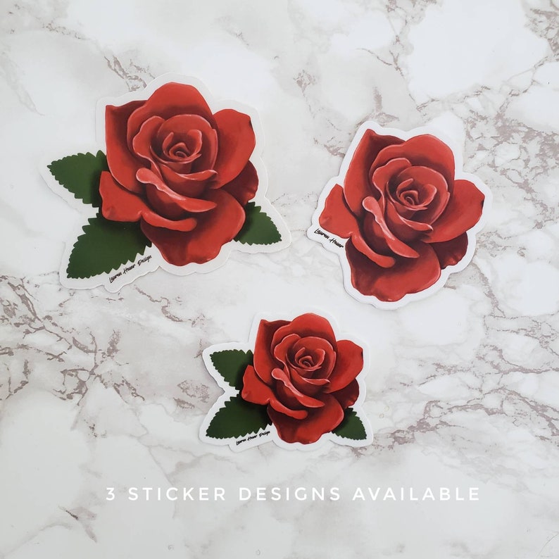 Red Rose Sticker Clear Vinyl VSCO Car Laptop MacBook Gift for Her ...