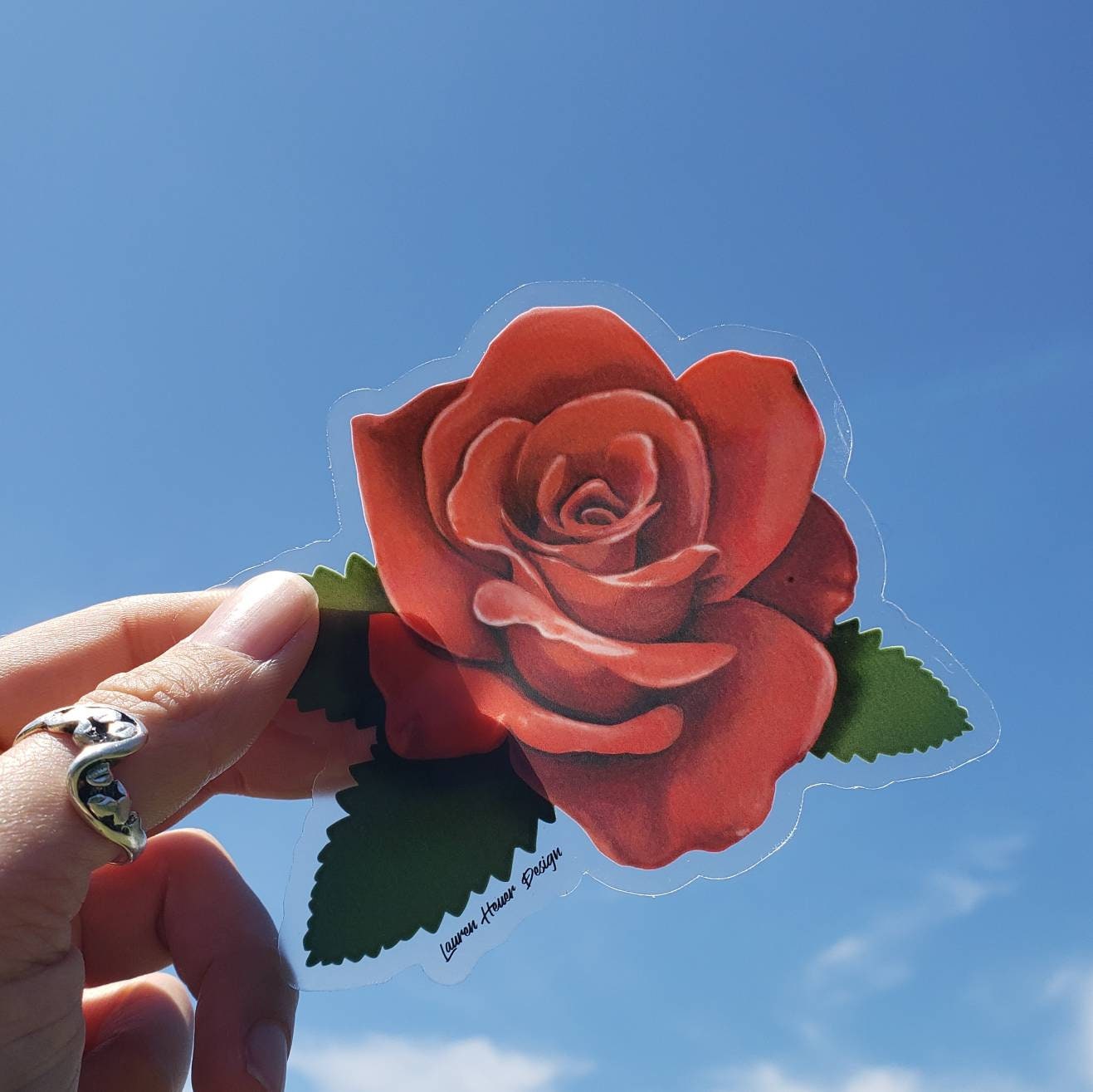 Red Rose Sticker Clear Vinyl VSCO Car Laptop Macbook Gift for - Etsy UK