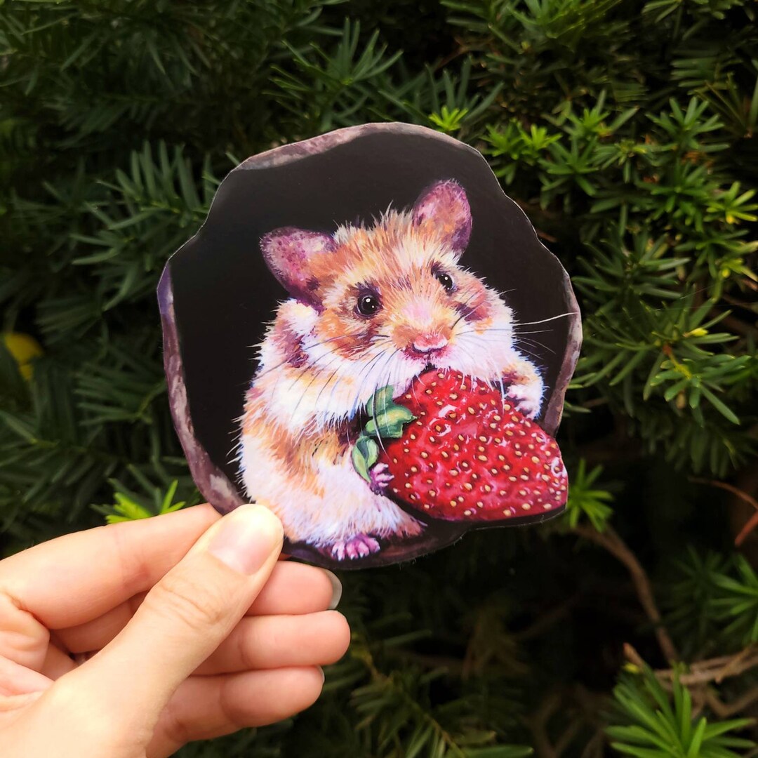 Hamster in Hole Decal Sticker Cottage Core Woodland Nursery Vinyl Wall ...