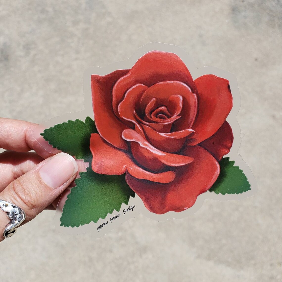 Red Rose Sticker Clear Vinyl VSCO Car Laptop Macbook Gift for | Etsy