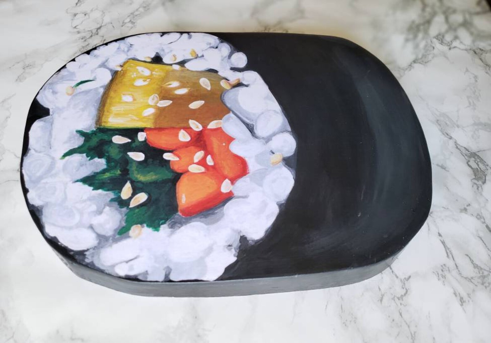 Sushi Roll Decor Wood Sign Art Print Yellow Kitchen Gallery Wall Sushi ...