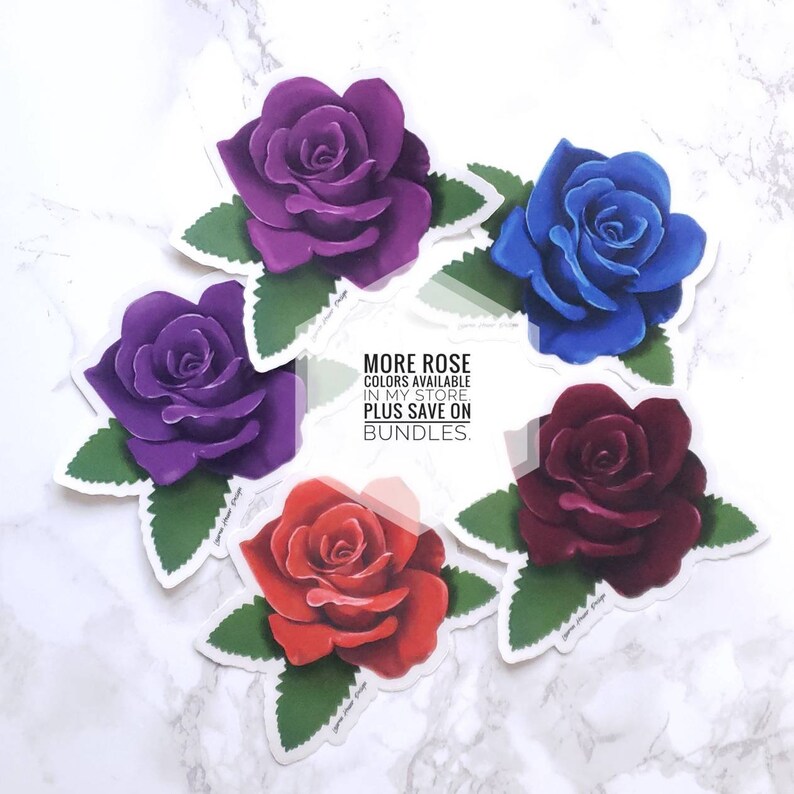 Red Rose Sticker Clear Vinyl VSCO Car Laptop MacBook Gift for Her ...