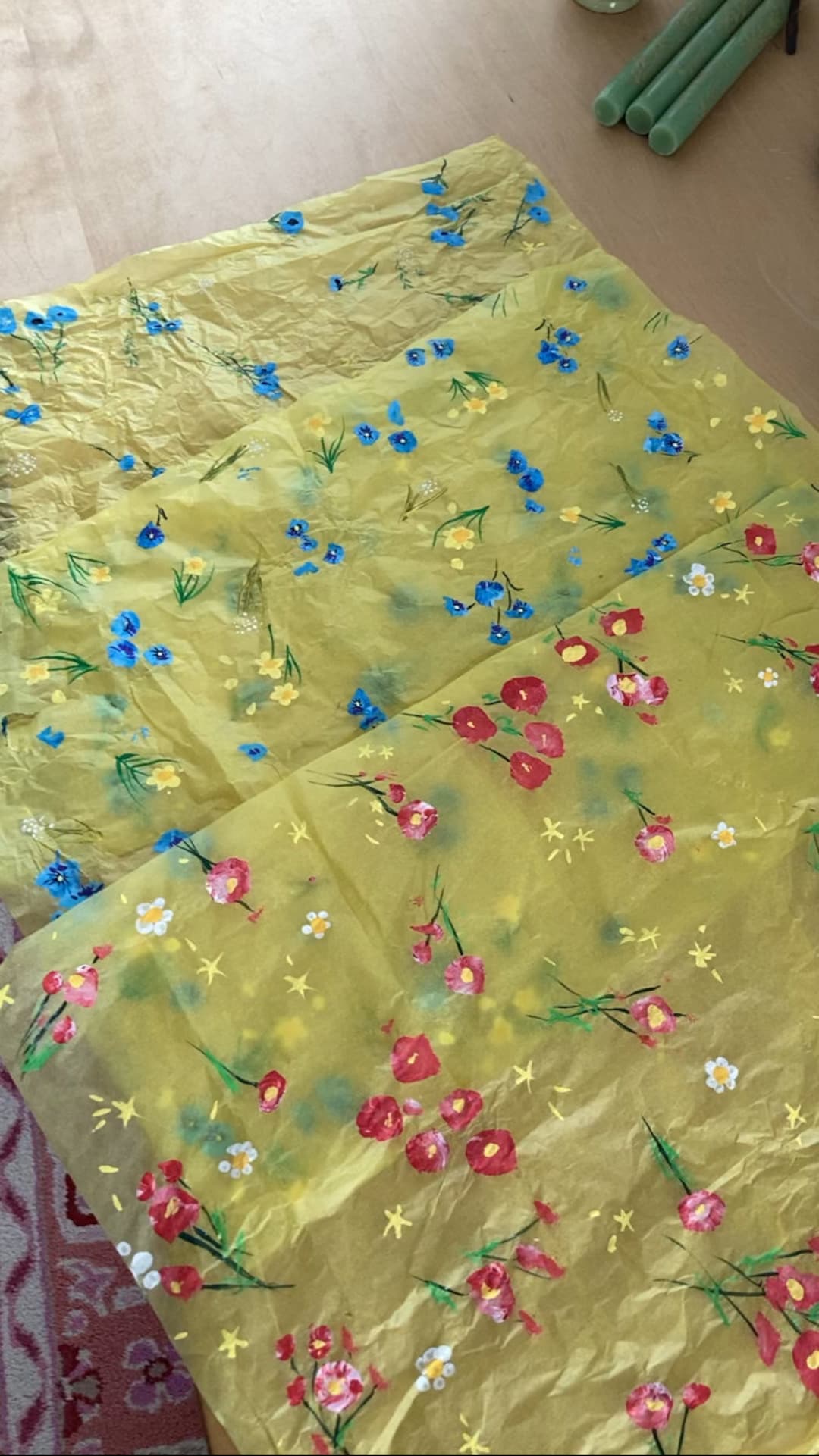 Hand Painted Floral Tissue Paper - Etsy
