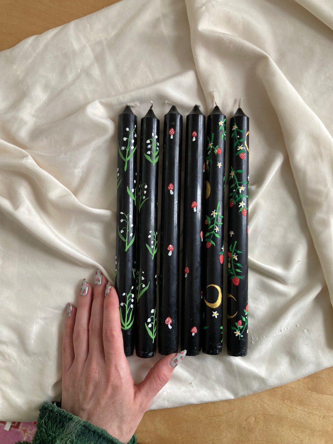 Painted Cottagecore Candles - Etsy