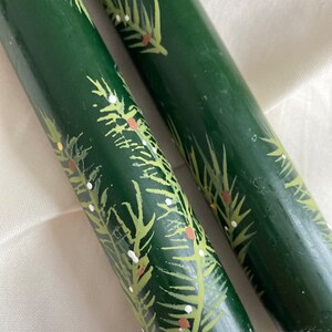 Painted Evergreen Candles - Etsy