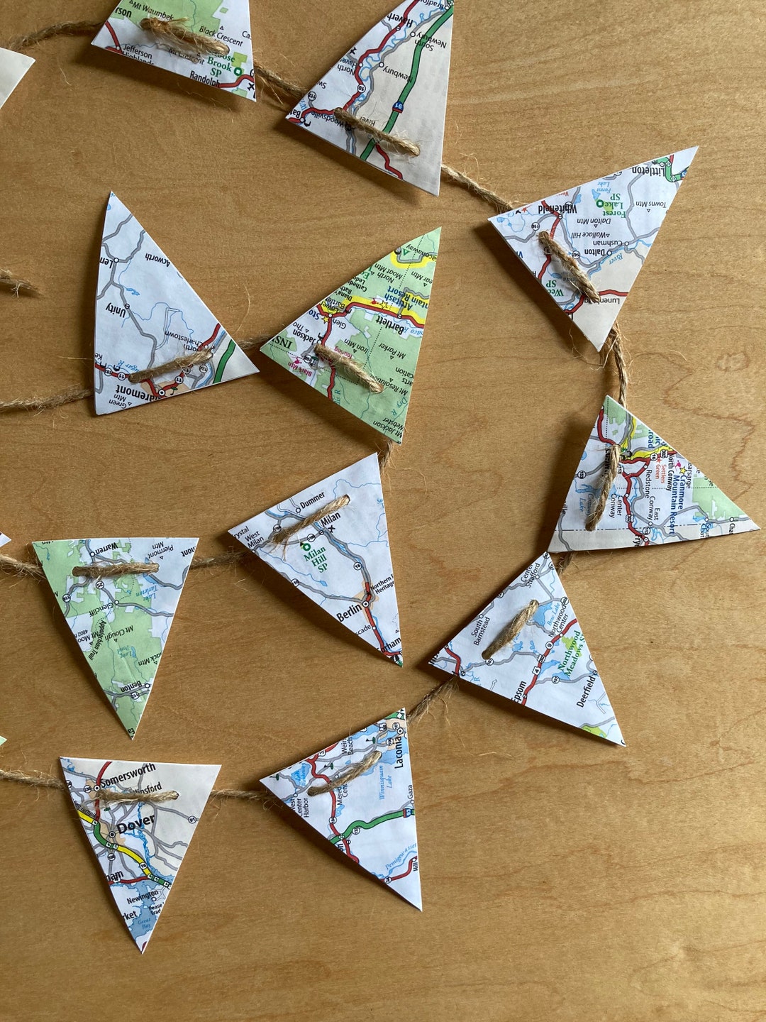 Map Pennant Garland - Etsy
