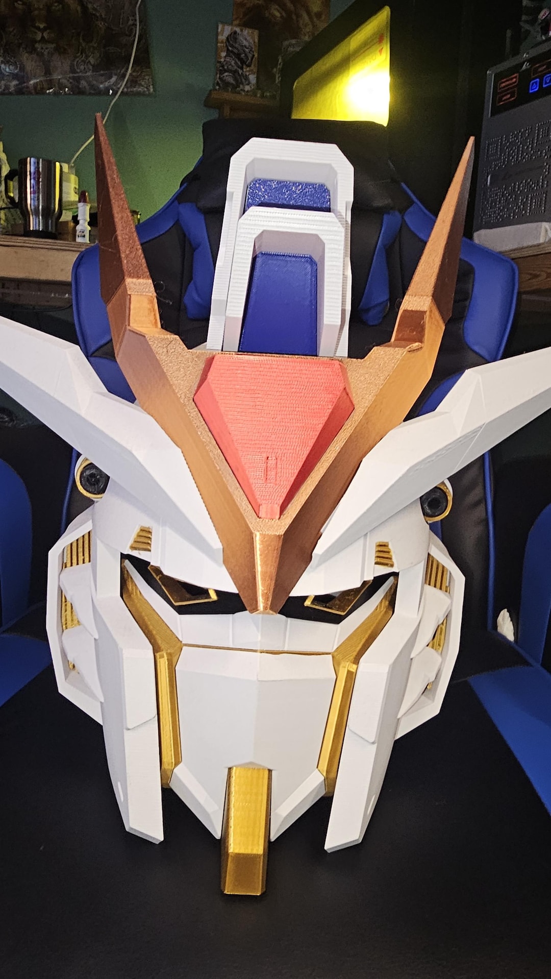 Gundam Helmet, Full Size , Light Setup (upgradeable) Printed for Fun ...