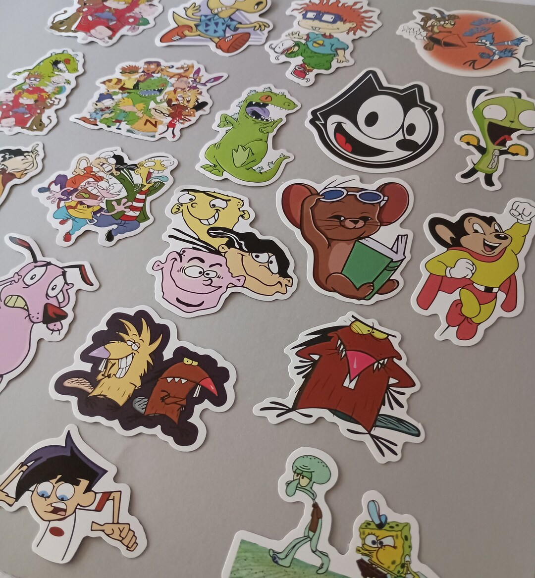 Animated TV Curated Collection of 21 Die-cut Stickers Cats Dogs Dinos ...