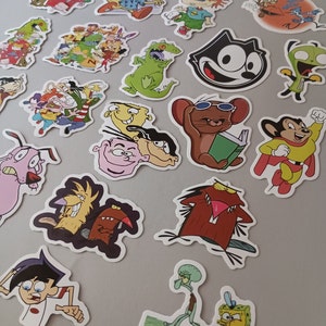 Animated TV Curated Collection of 21 Die-cut Stickers Cats Dogs Dinos ...