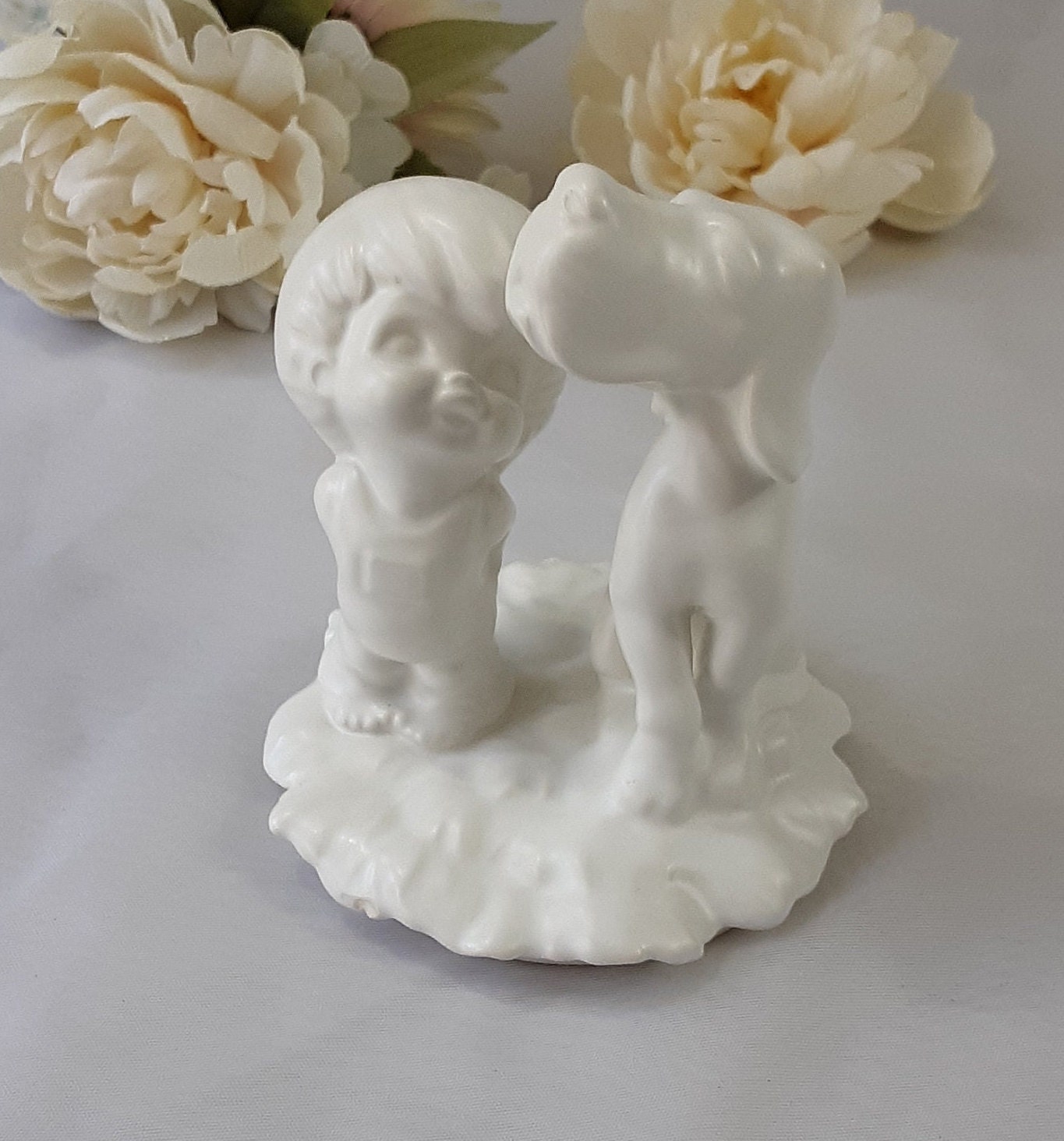 Vintage Goebel Germany Blanc De Chine Boy W Hound Dog Figurine - Etsy