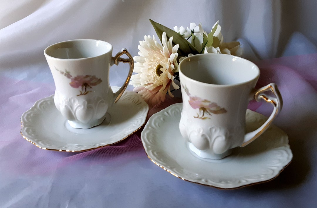 Pair of Winrose Collection Demitasse Cups and Saucers Marked Hand ...