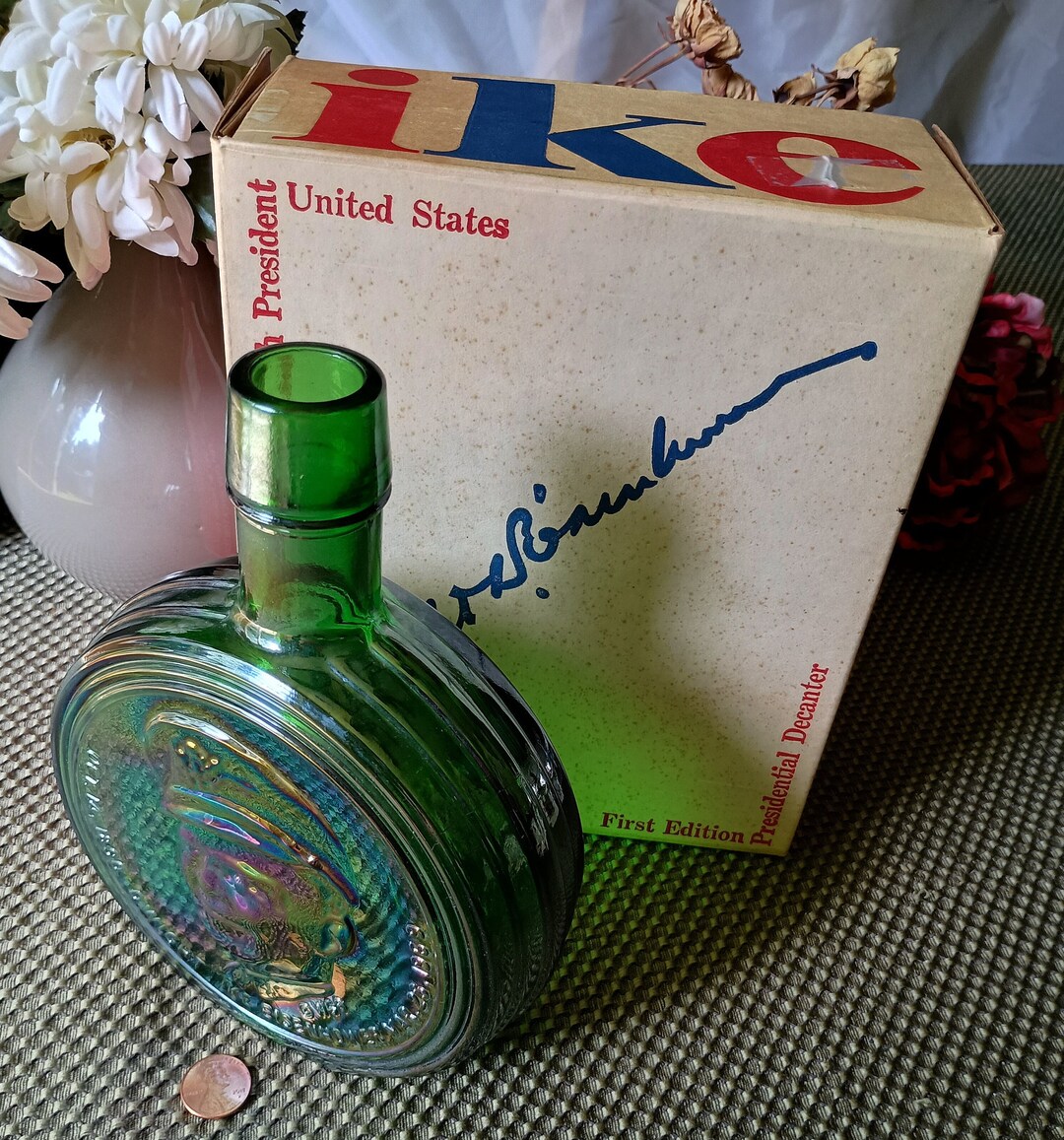Wheaton Village Dwight Eisenhower Green Carnival Glass First Ed ...