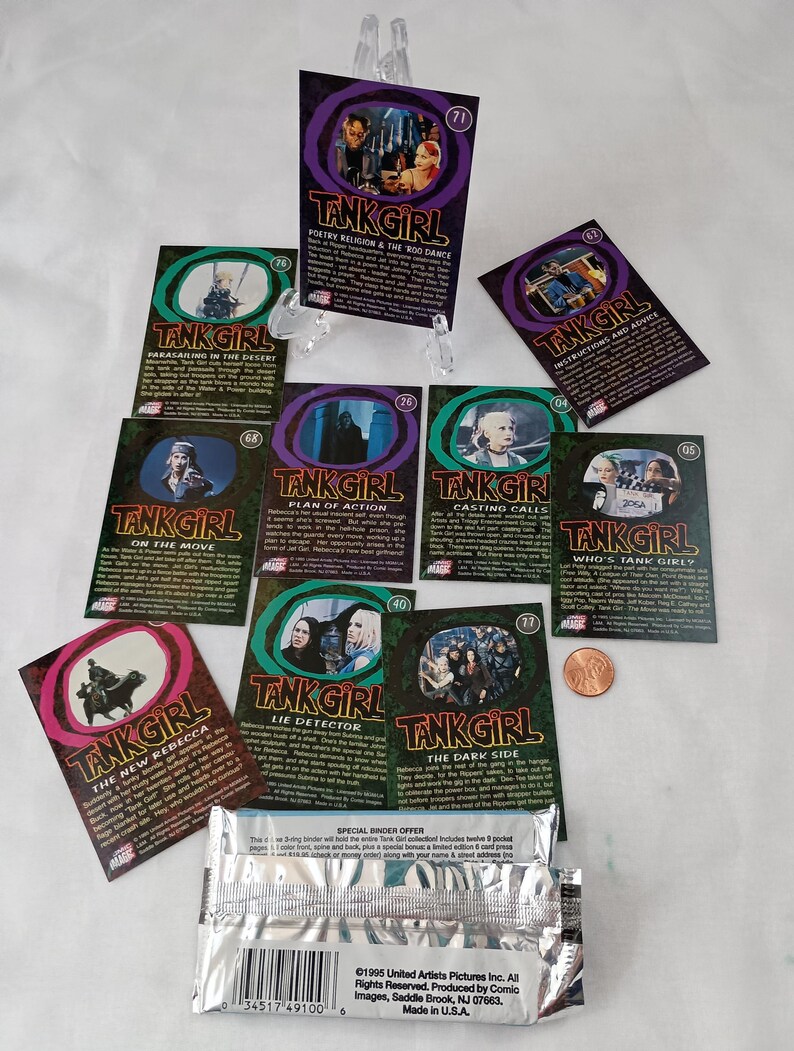 Set of 10 Tank Girl Movie Trading Cards W Original Wrapper 1995 Vintage ...