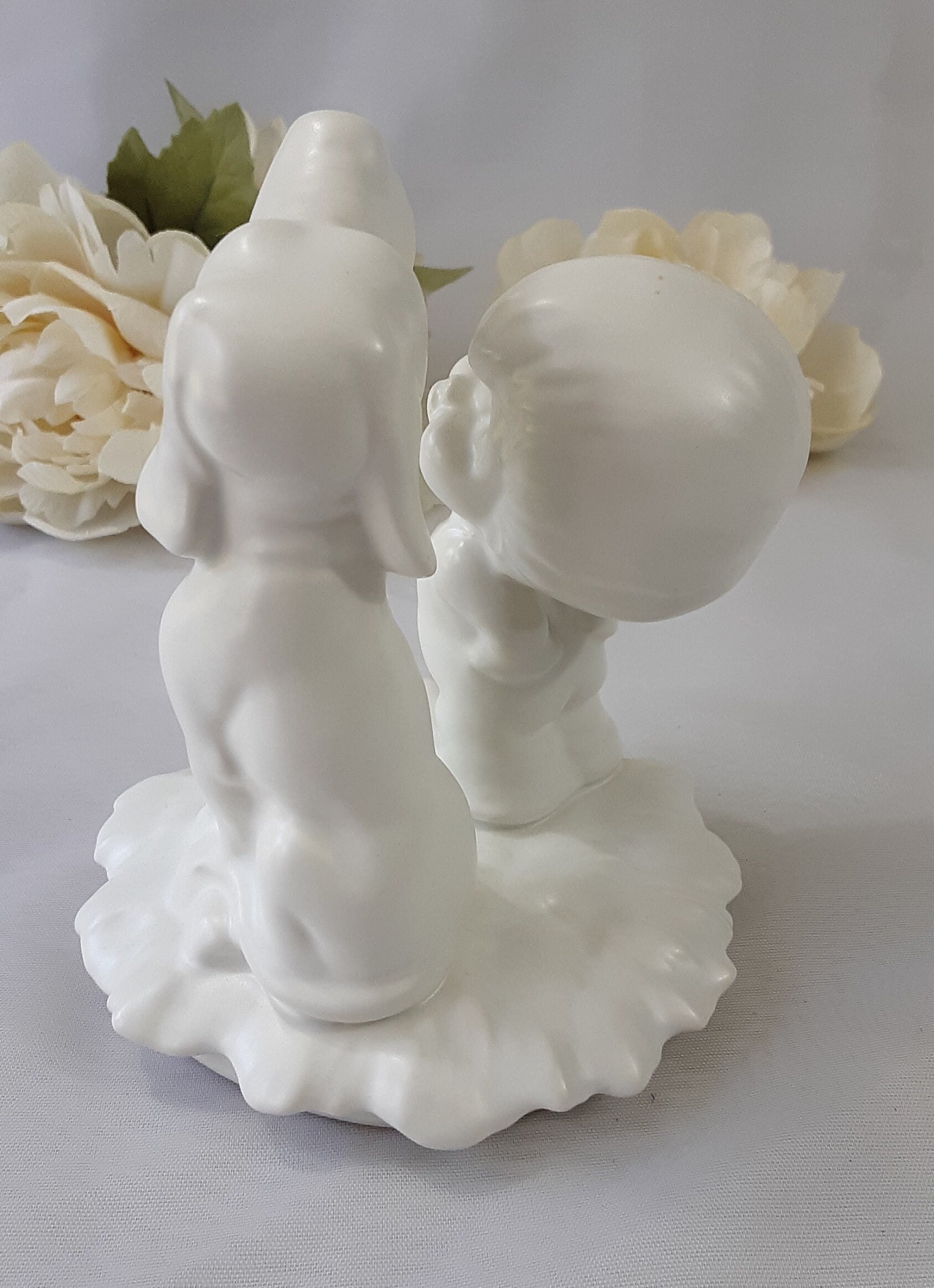 Vintage Goebel Germany Blanc De Chine Boy W Hound Dog Figurine - Etsy