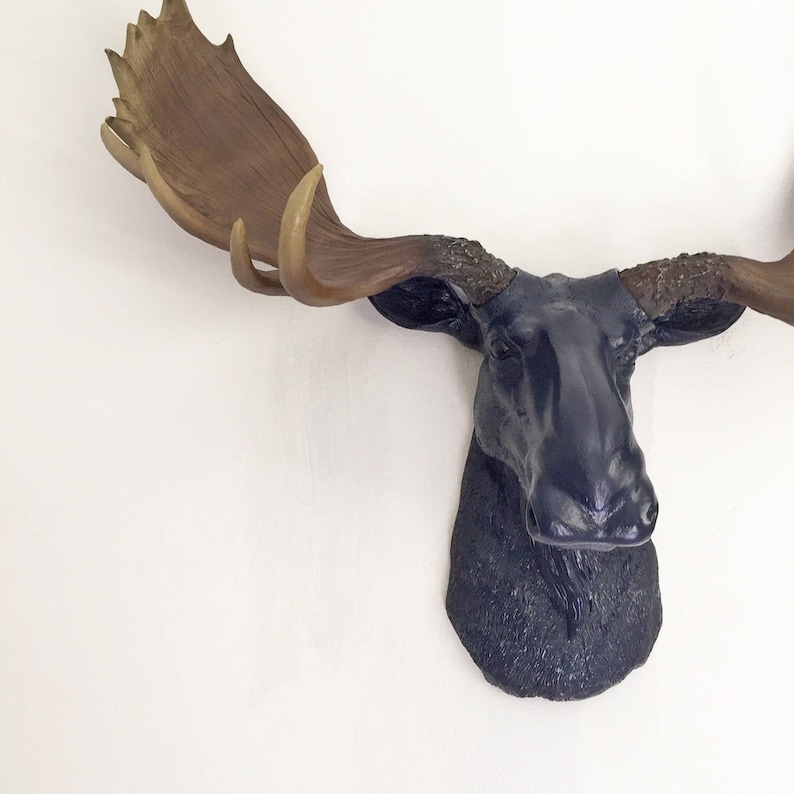 ANY COLOR Large Fake Moose Head Wall Mount // Faux Taxidermy | Etsy