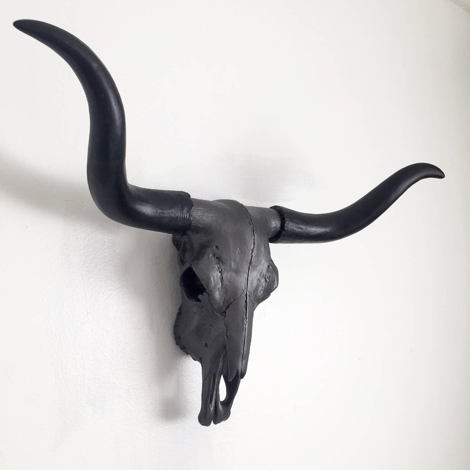 Faux Taxidermy Longhorn Skull Wall Mount METALLIC GREY w/ | Etsy