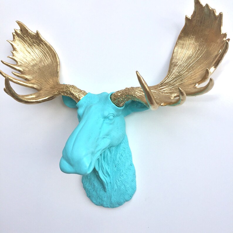 ANY COLOR Fake Moose Head Wall Mount // Faux Taxidermy // Man | Etsy