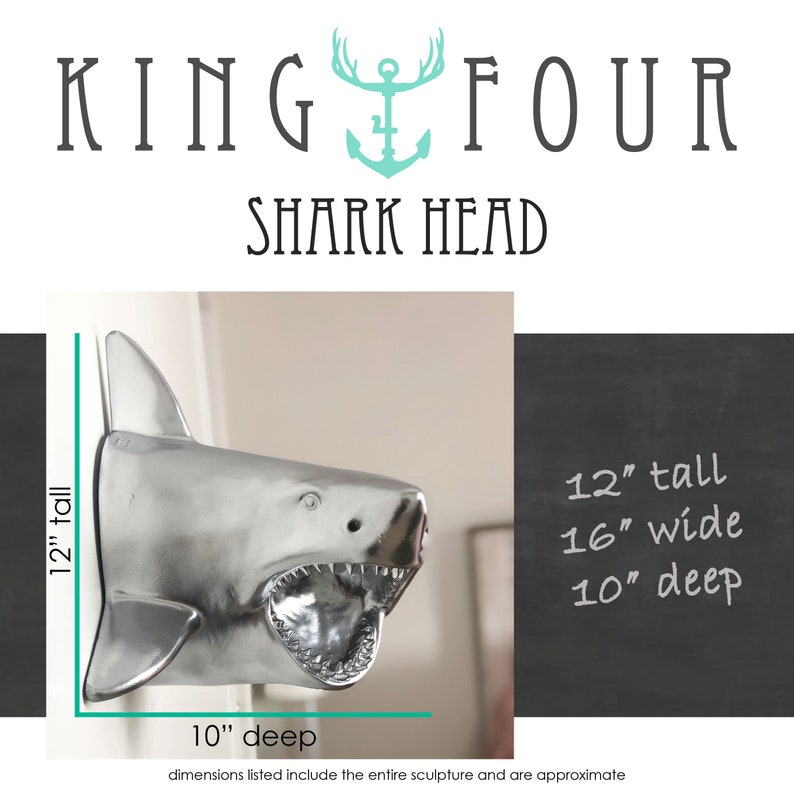 ANY COLOR Large Fake Shark Head Wall Mount // Faux Taxidermy | Etsy