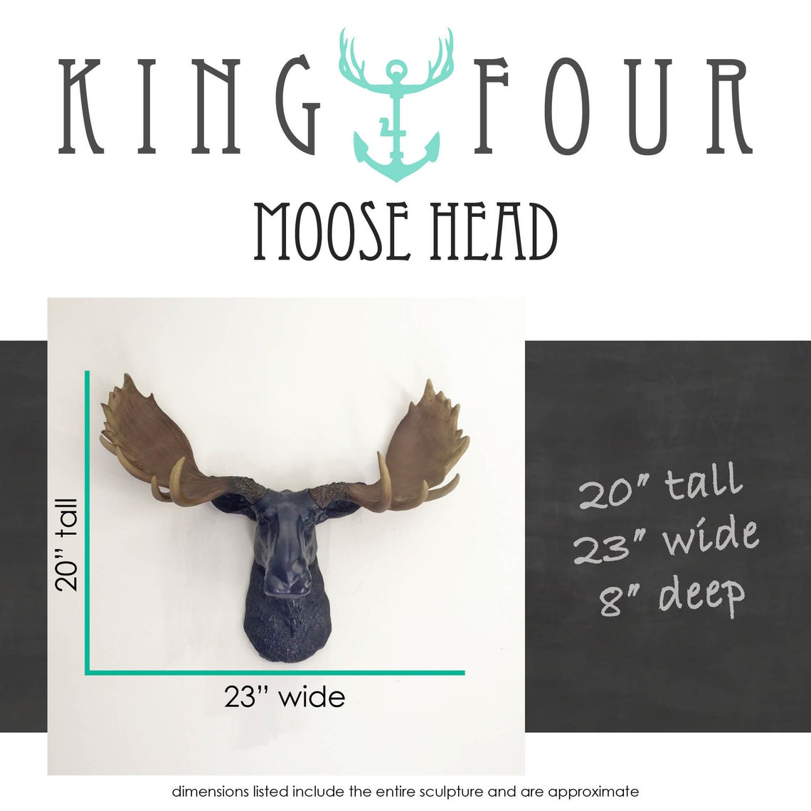 ANY COLOR Large Fake Moose Head Wall Mount Faux Taxidermy | Etsy