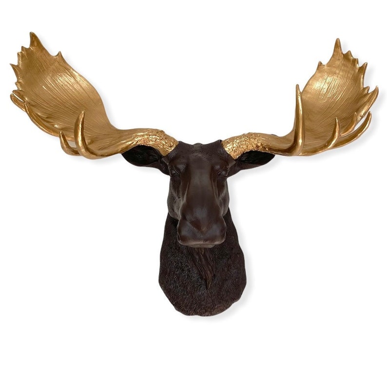 ANY COLOR Large Fake Moose Head Wall Mount Faux Taxidermy - Etsy