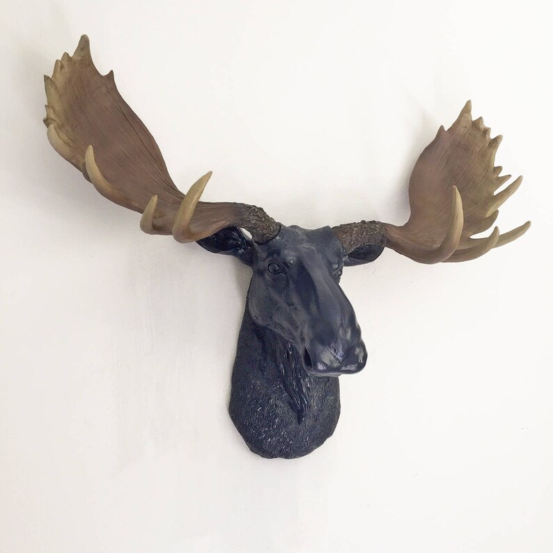 ANY COLOR Large Fake Moose Head Wall Mount // Faux Taxidermy | Etsy
