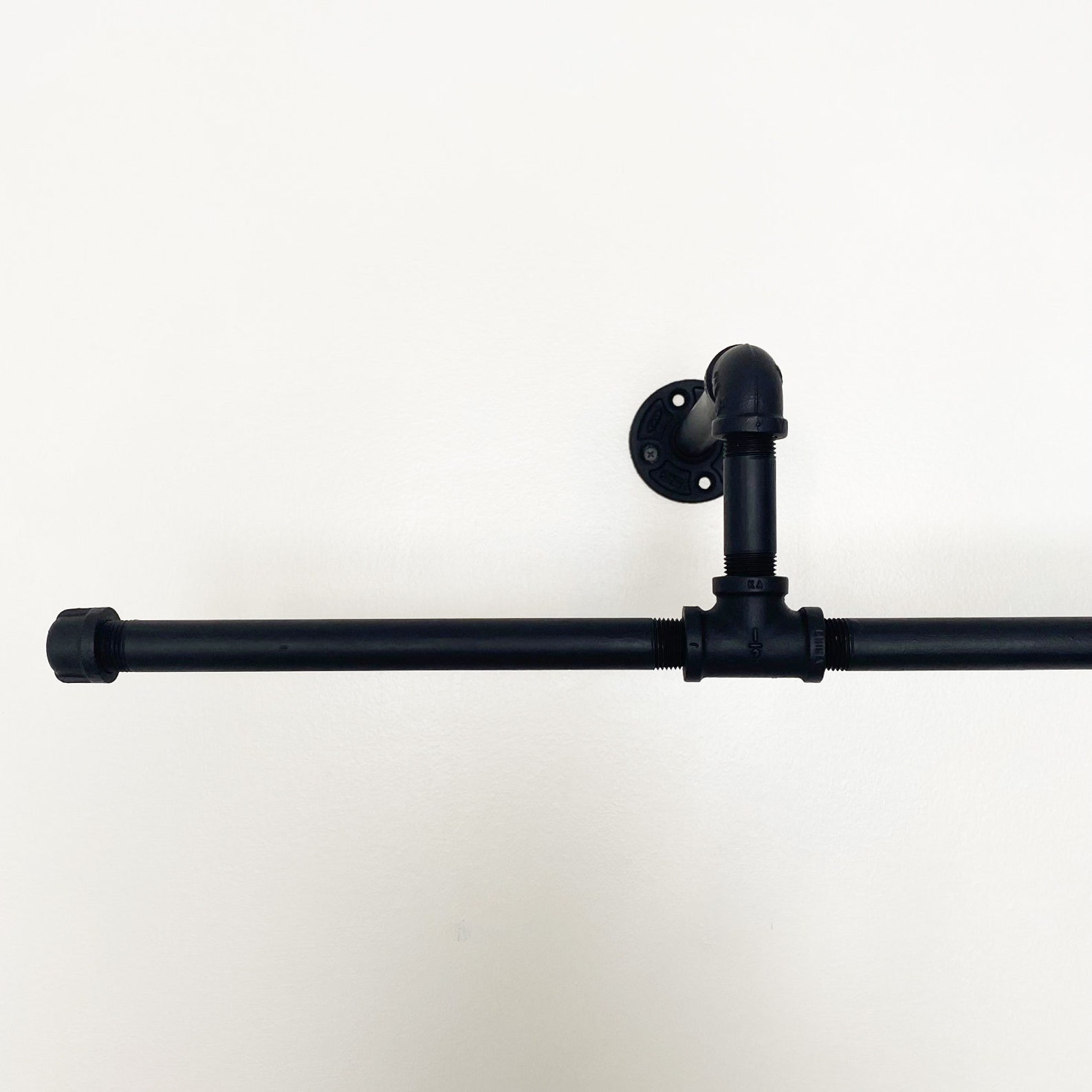ANY COLOR Industrial Black Pipe Floating Clothing Rack | Rustic Clothes ...