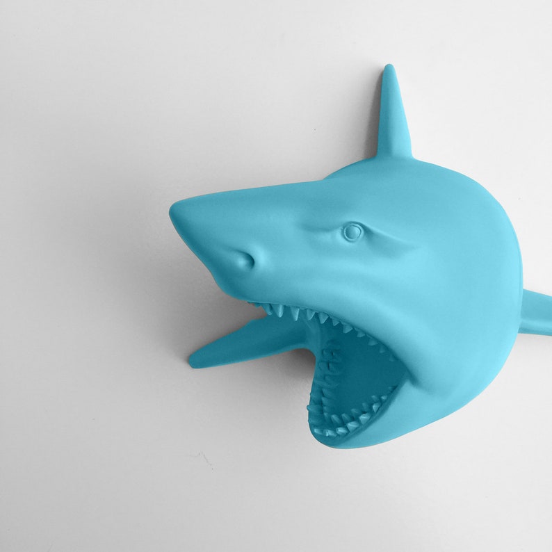 ANY COLOR Large Fake Shark Head Wall Mount // Faux Taxidermy | Etsy