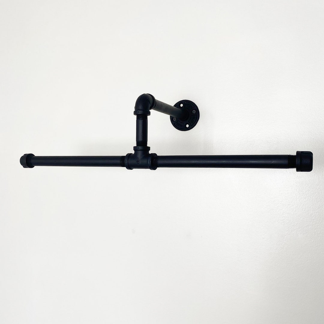 ANY COLOR Industrial Black Pipe Floating Clothing Rack | Rustic Clothes ...