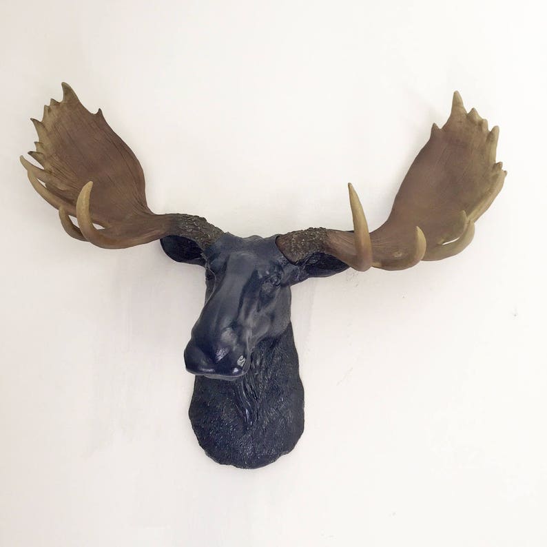 ANY COLOR Large Fake Moose Head Wall Mount // Faux Taxidermy | Etsy