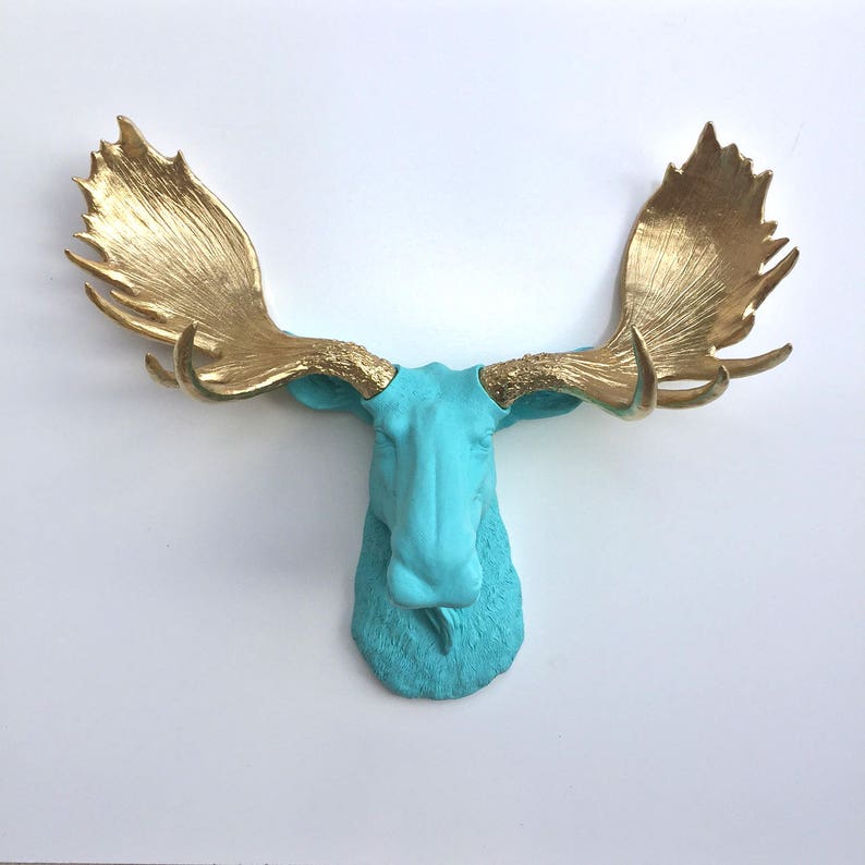 ANY COLOR Fake Moose Head Wall Mount // Faux Taxidermy // Man | Etsy