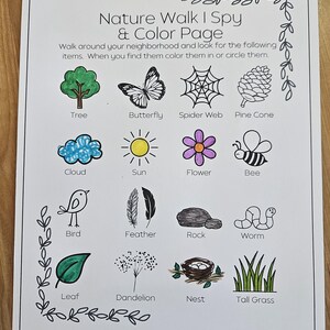 Nature Walk I Spy & Color Page, DIGITAL Download, Activities for Kids ...
