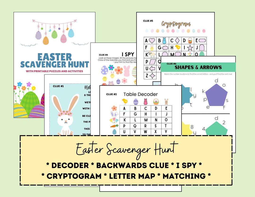 Easter Scavenger Hunt, Printable Digital Download, Scavenger Hunts for ...