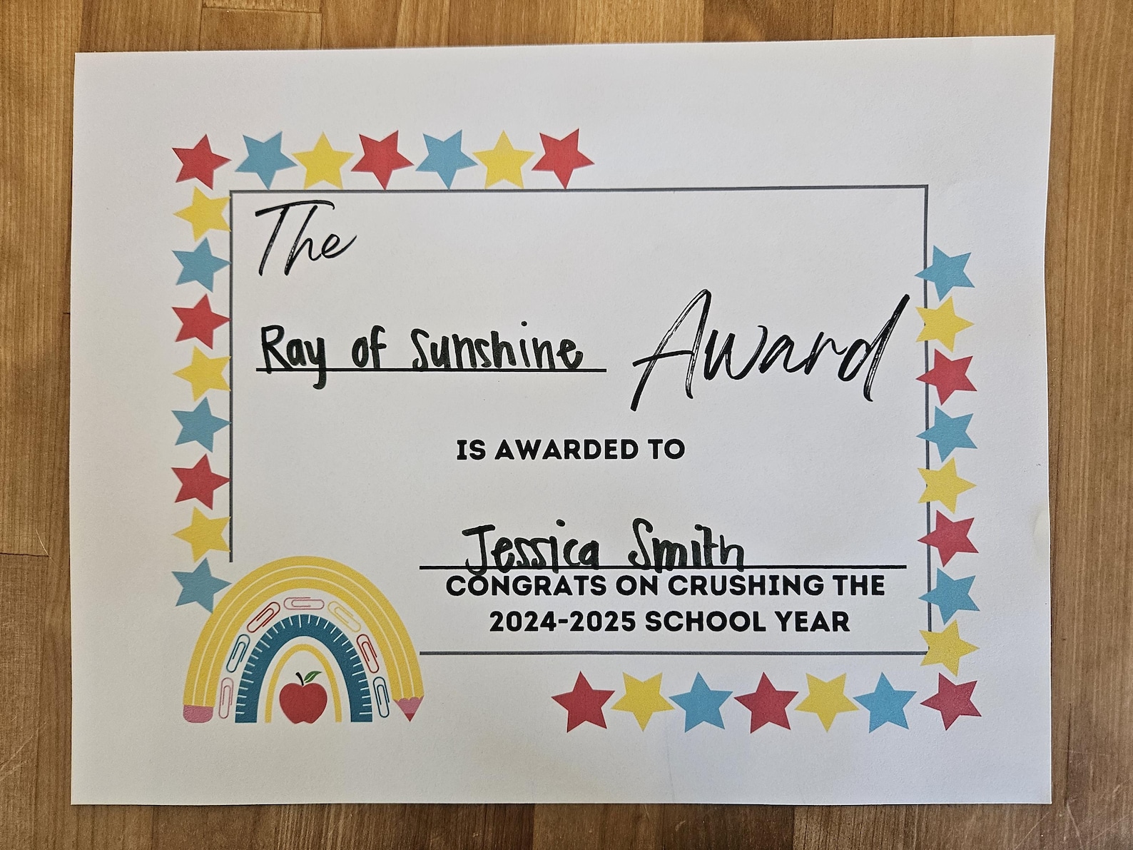 End of School Year Award Certificate, Digital Download, Student Award ...