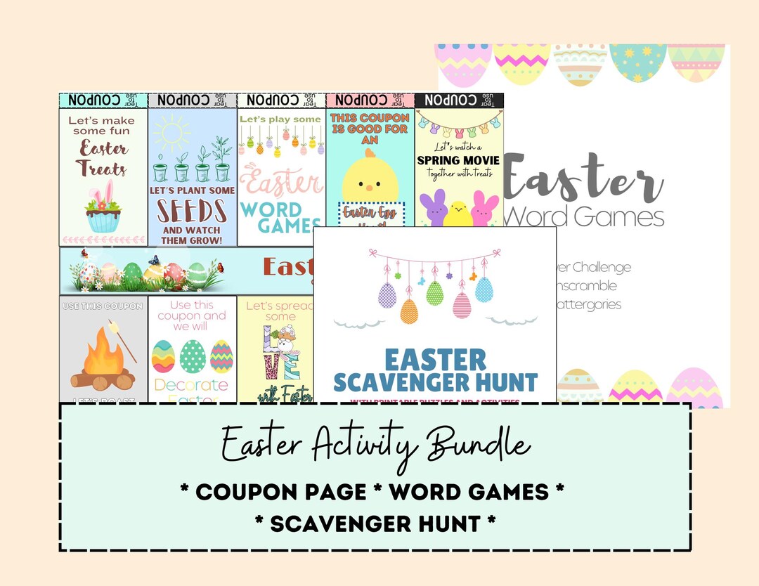 Easter Activity BUNDLE, DIGITAL Download, Activities for Kids, Easter ...
