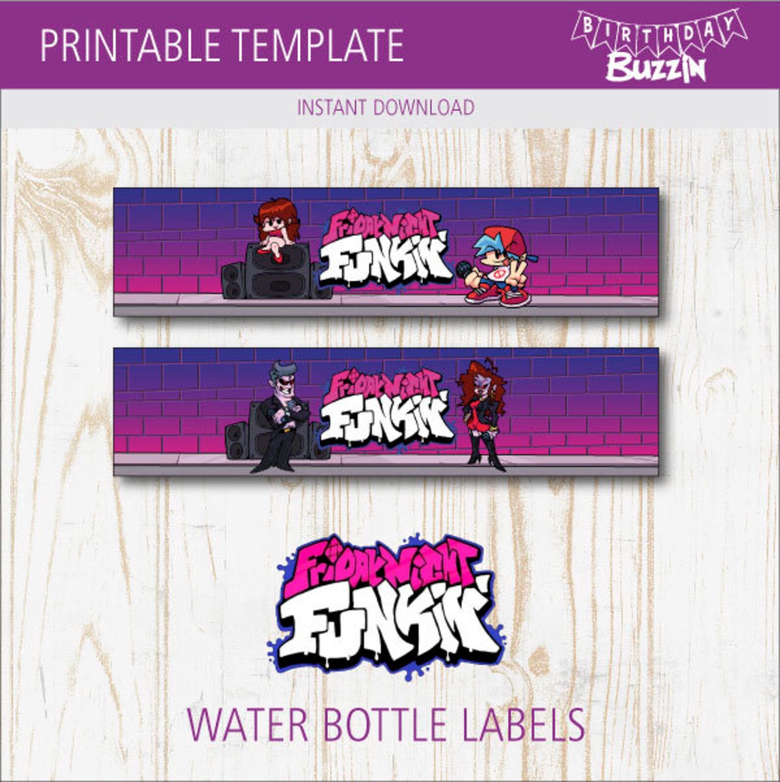 Friday Night Funkin Birthday Party Printables Pack- Decorations W ...