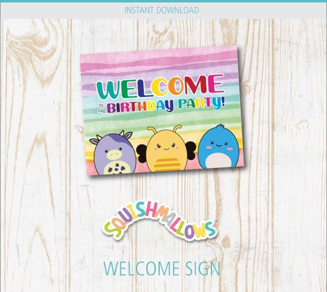 Squishmallow Party Signs Birthday Party Decorations - Etsy