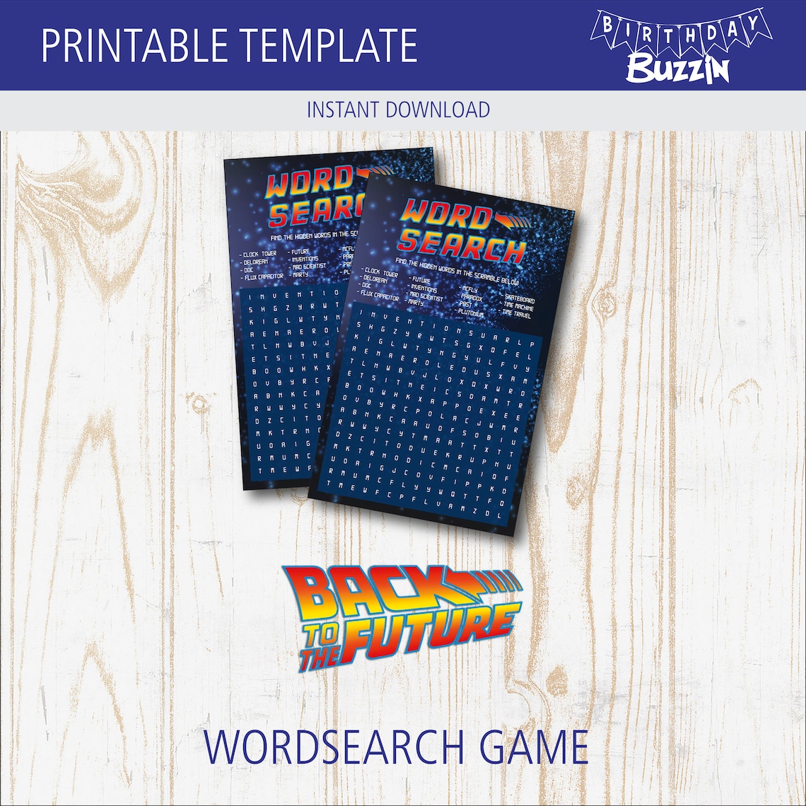 Back to the Future Birthday Party Printables Pack Decorations - Etsy