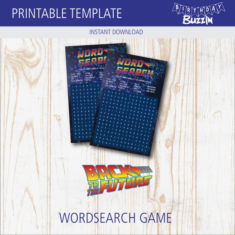 Back to the Future Birthday Party Printables Pack Decorations - Etsy