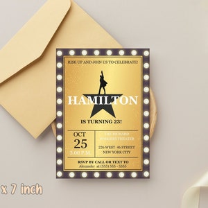 Hamilton Birthday Party Invitations - Printable Template, Editable ...